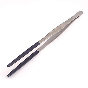 DDP NEW TWEEZERS RUBBER PVC COATED TIPS 12" STAINLESS STEEL FORCEPS STEAM ULTRASONIC CLEANING