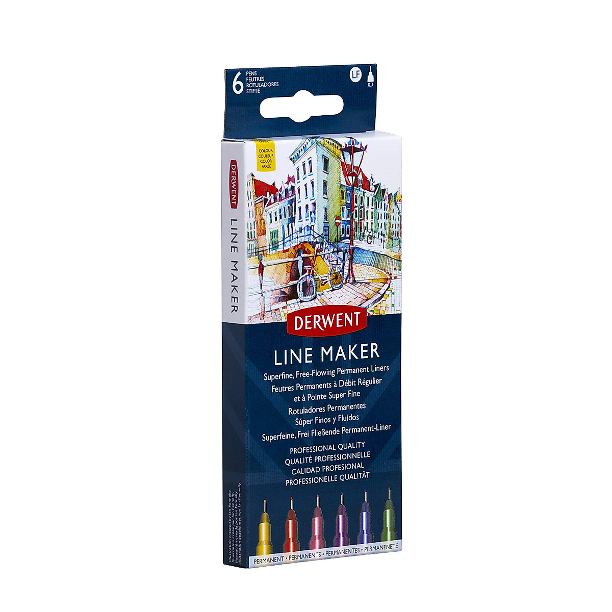 Derwent Line Makers - Set of 6 Colour (0.3mm Nibs) (2305576)