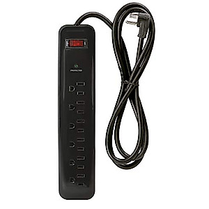 Prime Wire PB802225 6-Outlet Household Electronics Surge Protector with 14/3 SJT 4-Feet Cord
