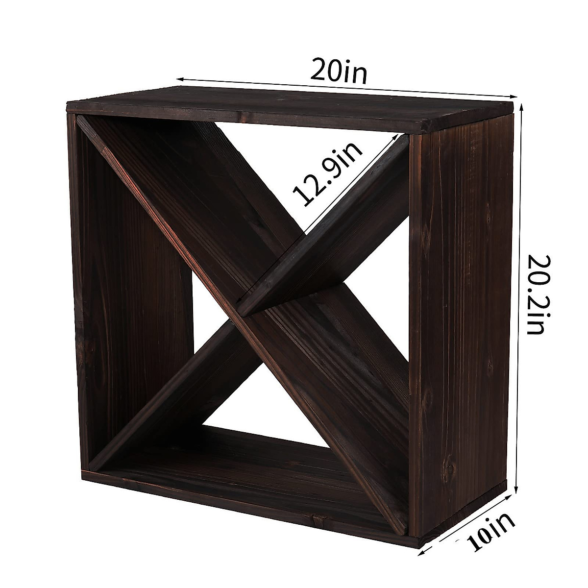 fdjamy Wine Rack countertop Wooden Stackable Storage Rustic Retro Style Cube 24-Bottle Wooden Wine Rack Wine Cabinet (Dark Brown)