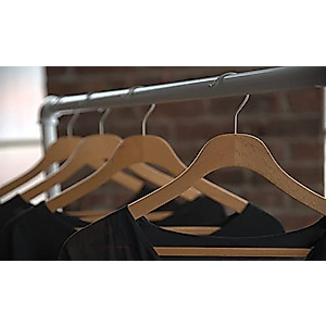 NAHANCO SL7001720 17" Slim Line Space Saving Wooden Shirt/Dress Hanger (Pack of 20), Natural