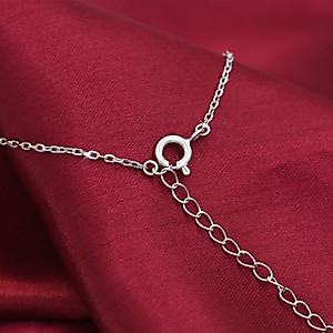 ACJNA 925 Sterling Silver Lucky Horseshoe with CZ Cute U Pendant Necklace Jewelry (U pendant Necklace)