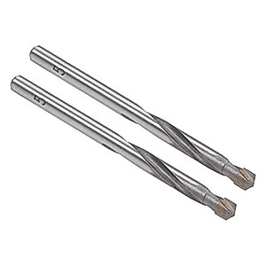 uxcell Cemented Carbide Twist Drill Bits 5mm Metal Drill Cutter for Stainless Steel Copper Aluminum Zinc Alloy Iron 2 Pcs