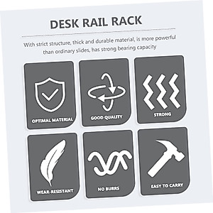 STOBOK 1 Pair Keyboard Rails Computer Desk Shelf Steel Office