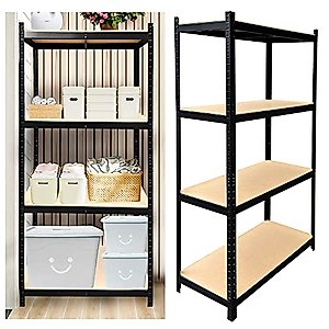 AUTOFU Shelves for Storage Closet Pantry Kitchen Office Garage Shed Shelving Unit 31" W x 16" D x 64" H Metal Steel Utility Racks 4-Tier Shelf No Screws Free Standing