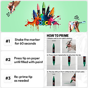 三菱鉛筆 Mitsubishi Pencil Posca PC8K8C Water-Based Pen, Broad Point, Square Core, 8 Colors