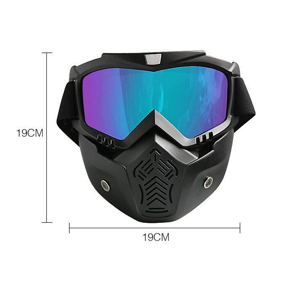 Retro Vintage Glasses Cross Country Motorcycle Goggles Skiing Goggles Outdoor Riding Cycling mask Goggles (Black Frame Colourful)