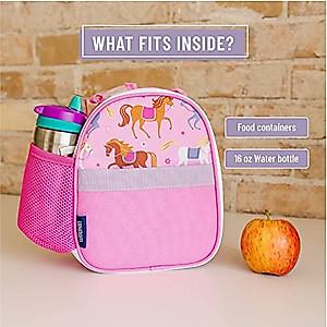Wildkin Pack-it-All Kids Backpack Bundle with Clip-in Lunch Box (Horses)