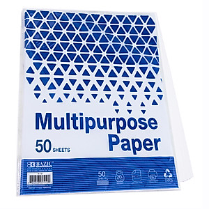 BAZIC 80 Sheets 8.5" x 11" White Multipurpose Paper, 20 LB (75 gsm), Copy Paper Fax Laser & General Printing (80/Pack), 1-Pack