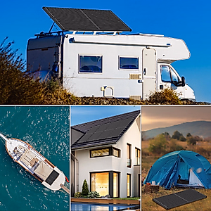 WERCHTAY 200 Watt Solar Panel, 24% High-Efficiency Monocrystalline PV Module, 9BB Cell Half-Cut Technology Solar Panel 12V/24V for RV Marine Rooftop Farm Battery and Other Off-Grid Applications