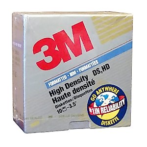 3M DS,HD 3.5" Diskettes IBM Formatted Pack of 10