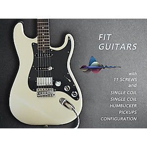 LAMSAM Prewired Pickguard with SSH Pickup Set, 3-ply Pick Guard Loaded Alnico V Single Coil Humbucker Pick-ups, Electric Guitar Scratchplate as Luthier Replacement Parts, Black-03