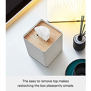 Yamazaki Home Box Cover Steel | Tissue Case, One Size, Ash
