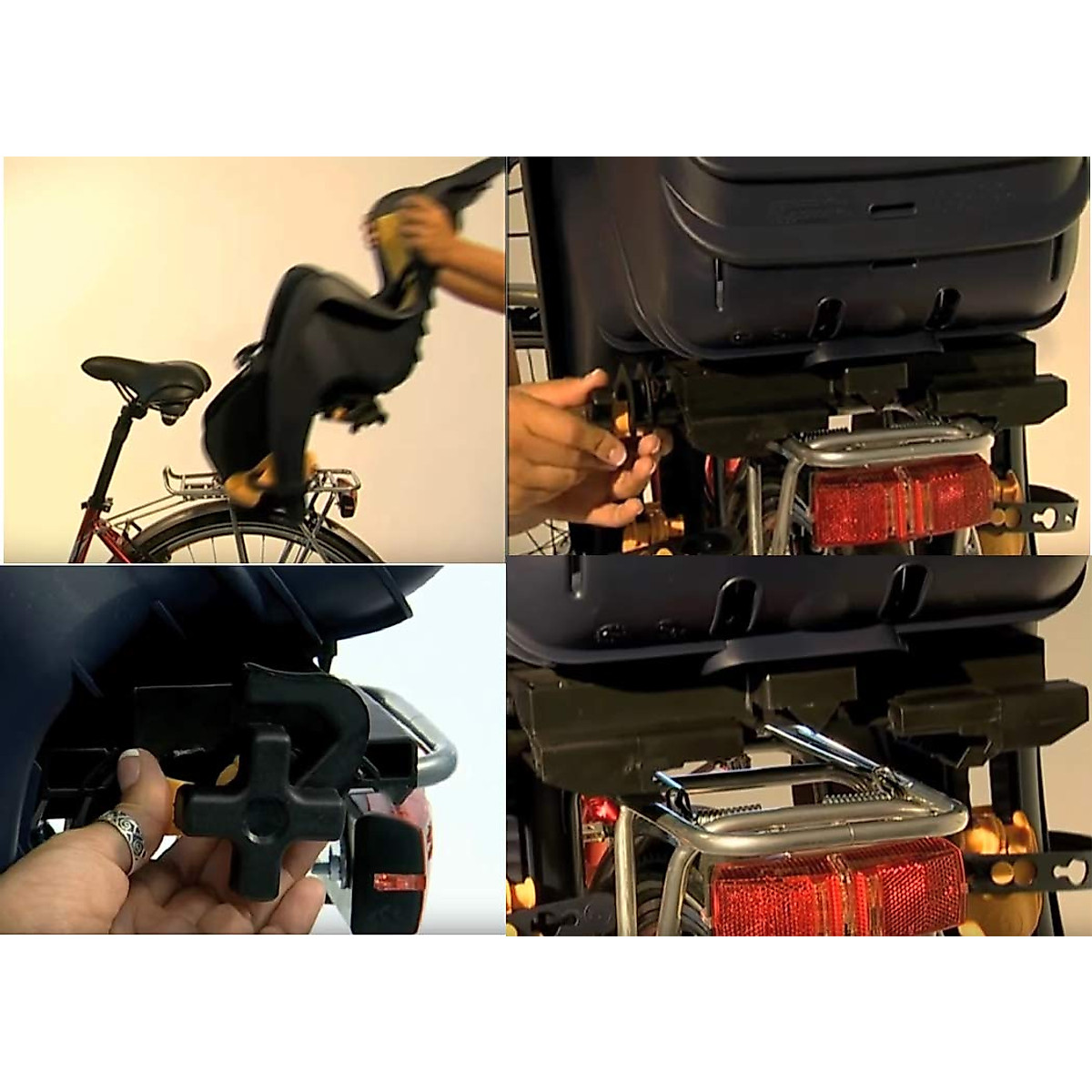 Bellelli Child Bike Seat, Kids Bike Seat Carrier, Child Seat for Bikes, Pepe, Clamp with Rack Mount, Blue, Made in Italy