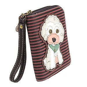 Chala Group Poodle Zip-Around Wristlet Wallet, Poodle Mom Poodle Lovers