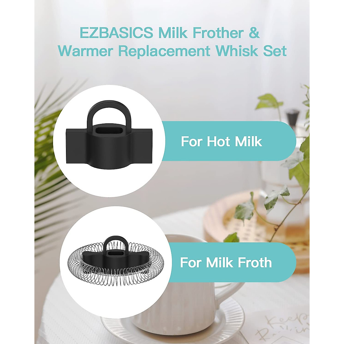 EZBASICS Electric Milk Frother and Warmer Replacement Whisk Set