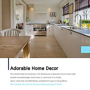 WEANOS Black Metal Tin Box Lids - Large Containers, Holder for Keeping Car Keys, Cookie, Pencil Case, 7.5 x 4.2 x 2.2 inch