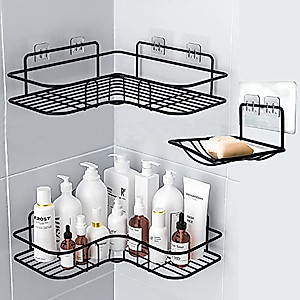 3M adhesive hooks Pack of 6 Adhesive Sticker for Bathroom Organizer Shelf Bathtub Storage Basket,Corner Shower Caddy command hooks