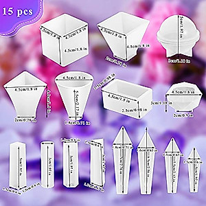 15 Pieces Crystal Resin Molds Pendulum Crystal Molds Include Pyramid Silicone Resin Mold, Round Cone Resin Mold, Sphere, Triangular Cone, Multi-Facet Gemstone Cube Resin Mold for Jewelry Making