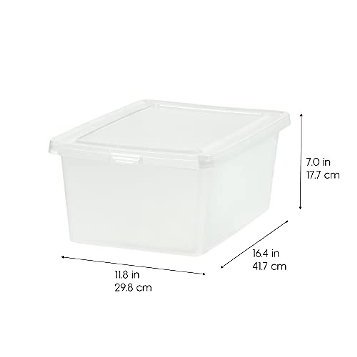 IRIS USA 17 Qt Clear Storage Box, BPA-Free Plastic Stackable Bin with Lid, 4 Pack, Containers to Organize Shoes and Closet Shelves, Classroom Organization Teacher Tools, Game Storage