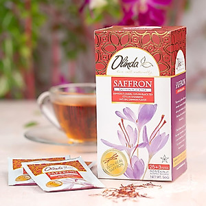 Olinda Saffron Black Tea Organic Ceylon Tea Cinnamon Naturally Caffeinated Aromatic Herbal Tea For Women 28 Tea Bags