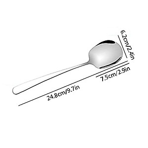 Cooking Spoons 304 Stainless Steel Public Spoon Long Handle Distributing Spoon Hotel Restaurant Public Spoon Distributing Spoon Canteen Distributing Spoon 1pcs Table Spoons (Size : Small)