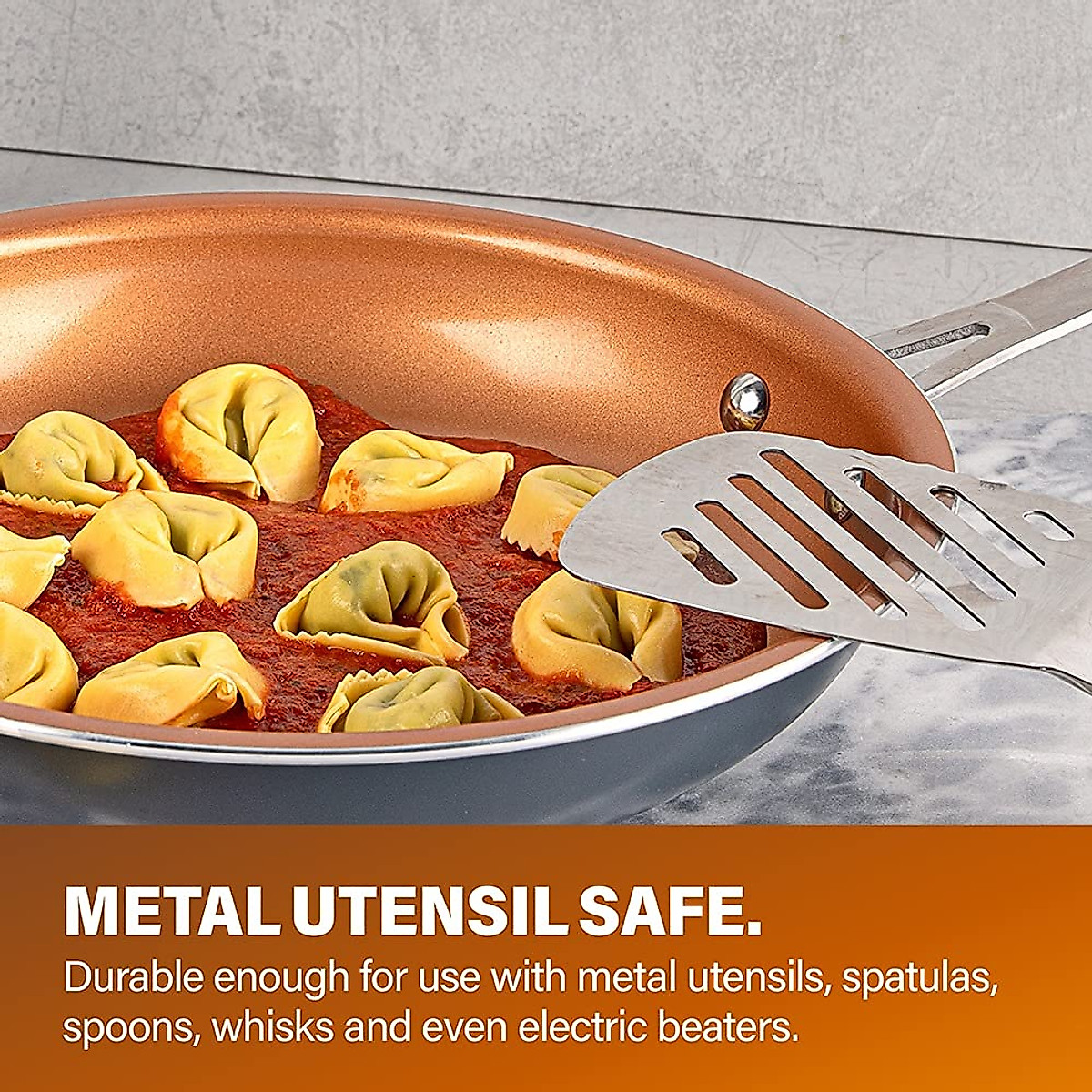 Gotham Steel 8-Piece Kitchen Set with Non-Stick Ti-Cerama Copper Coating by Chef Daniel Green - Includes Skillets, Fry Pans, Stock Pots and Sauce Pan