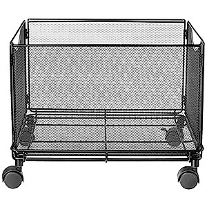 Safco Products 5211BL Onyx Mesh Rolling File Cube, Letter Size, Black