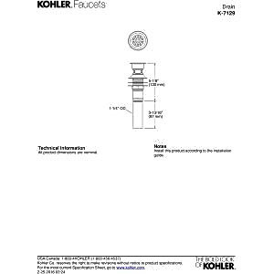 Kohler 7129-BL Sink drain, Matte Black