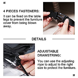 Auzfy Patio Furniture Covers Waterproof, 88.6" L x 88.6" W x 27.6" H, Square Outdoor Table Cover 420D Oxford Outdoor Furniture Protector Anti-UV Rain Snow Dust Wind, Black