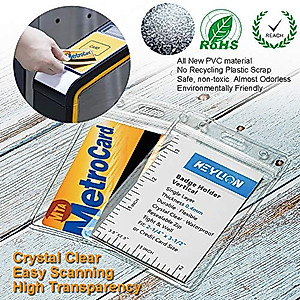 KEYLION 6 Pack ID Card Badge Holder Vertical, Heavy Duty Clear Vinyl Plastic PVC Sleeve Cover w Waterproof Resealable Zip, fit 5 Credit Size Cards or 2.25" x 3.5" Name Badge Inserts