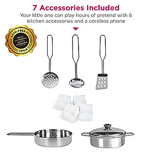 Best Choice Products Pretend Play Kitchen Wooden Toy Set for Kids with Realistic Design, Telephone, Utensils, Oven, Microwave, Sink - Pink