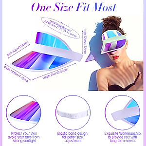 12 Pieces Sun Visor Hats Adjustable Beach Golf Cap Clear Visor Hats for Women Men UV Protection Translucent Hat for Outdoor (Silver, Purple, Blue)