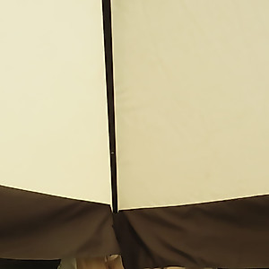 Outsunny 11' x 13' Patio Gazebo, Double Roof Outdoor Gazebo Canopy Shelter with Netting & Curtains, Steel Corner Columns for Garden, Lawn, Backyard and Deck, Beige