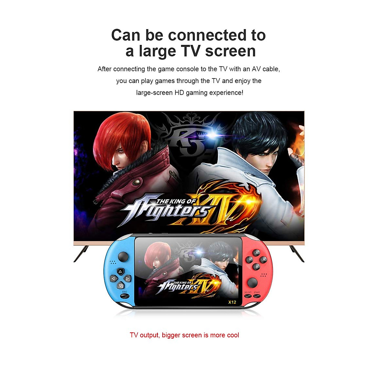 Kajiali Handheld Game Console 5.1 Inch Large Screen Retro Game Console Built-in 1000+ Games Support HD TV Output Video Game Consoles Support TF Card Game Console Birthday Gifts for Kids Adults
