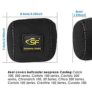 SF Low Profile Neoprene Baitcaster Reel Covers Casting Protective Reel Case fit 50 100 200 Series Baitcaster # Right Hand 3 Packs