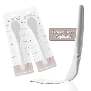 CURASALVE - Diaper Cream Spatula, 2 Pack Baby Diaper Cream Applicator, Soft Flexible Silicone Brush, Grey
