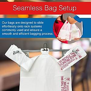 Reli. T-Shirt Bags (300 Count) Plastic Bags - Bulk Grocery & Shopping - White T-Shirt Sacks in Bulk (11.5" x 6.5" x 21")