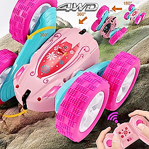 FREE TO FLY Rc Stunt Cars: Double Sided 360°Flip Rotating 4WD Race Car Toy For Outdoor & Indoor for 6 7 8 9 10 11 12 Year Old Girls Boys Birthday Gift for Kids Ages 6+