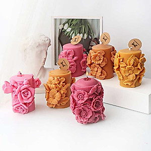 Tone Fun Relief Butterfly Love Flower Shape Candle Silicone Molds for Making Candle, Resin, Aromatherapy Candles, Handmade Wax Soap, Home Decor, Craft