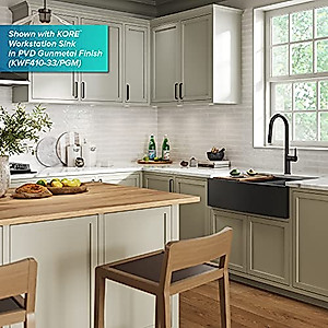 KRAUS Oletto Tall Modern Single-Handle Touch Kitchen Sink Faucet with Pull Down Sprayer in Matte Black, KTF-3101MB