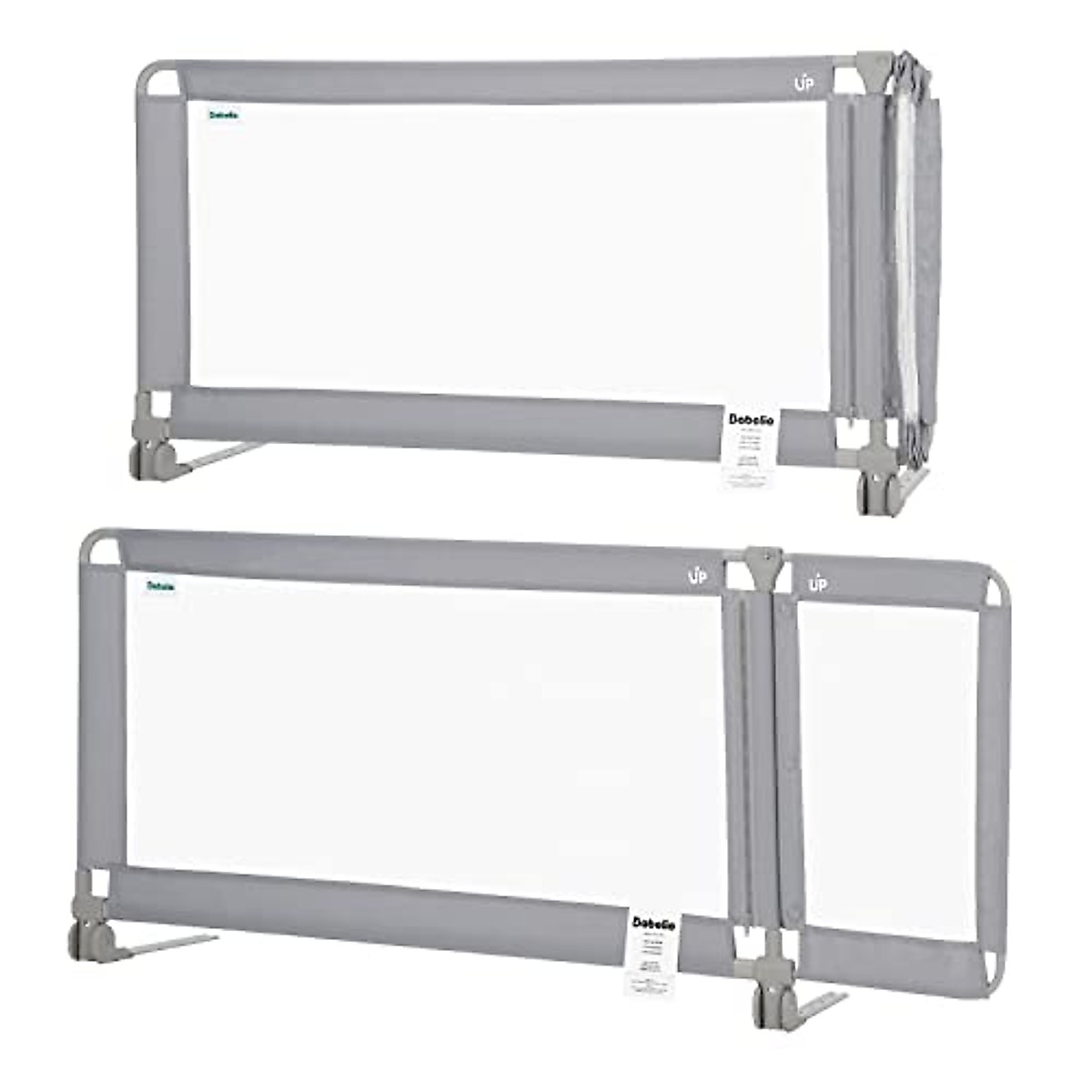 Babelio Toddler Bed Rails, Guardian 39"-51" Extendable Guard for Toddlers, Kids & Elderly Adults, 22.5" Tall Baby Side Rails Crib Twin /Queen /Full /King Size, CPSIA Certified (Gray)