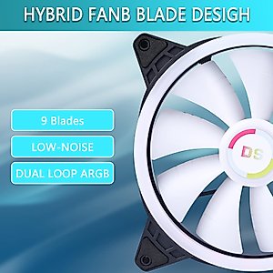 DS 140MM LED Fans with Controller for PC Cases, Addressable RGB Fans for Computer Case, CPU Coolers, Radiators System (3Pack RGB Fans, 2Pack PC LED Strips, 4th GEN Hub Box, A Series)
