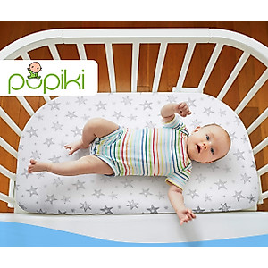 Premium Bassinet Sheets 3 Pack Set 100% Jersey Cotton Baby Sheets for Boys and Girls, Bassinet Sheet Oval Fitted, Cradle Sheets, Bassinet Mattress Sheets