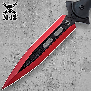 M48 Kommando Red Talon Survival Spear | Practical Tool for Survival | 8” Cast Stainless Steel Blade | Red Haze Finish | Fiberglass Reinforced Handle | Vortec Blade Sheath | 44 1/8” Overall