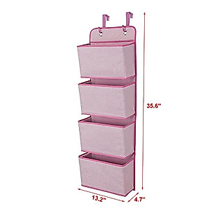Bsxgse Storage Shelf Shoe Over Organizer Shoe The for Closet Door 4-Tier Hanging Rack Rack Multipurpose Sink Rack (Pink, One Size)