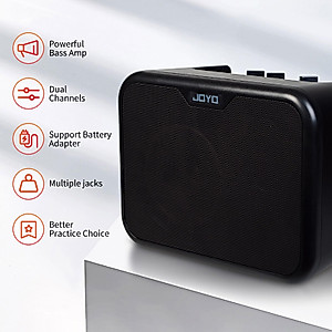 JOYO 10W Small Electric Guitar Amp Mini Portable Guitar Practice Amp Battery Powered Combo Guitar Amplifier Dual Channel & Aux in Jack (MA-10E)