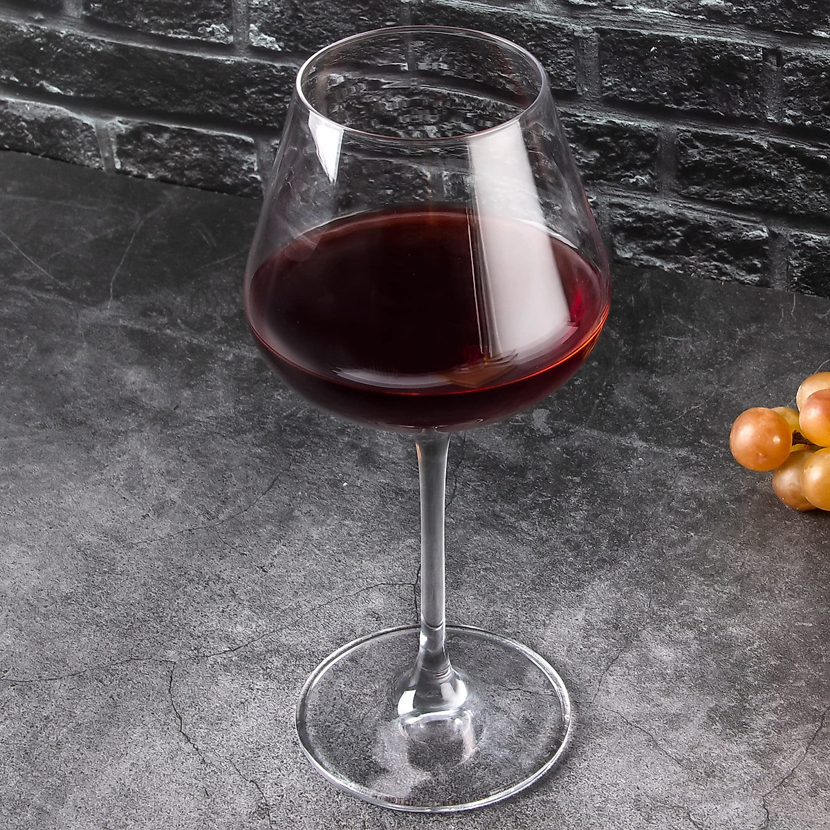 FAWLES Red Wine Glasses, Set of 6 Burgundy Wine Glasses, 17 oz Crystal Wine Glasses, Wedding Housewarming Gift