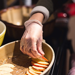 X3 Industrial Clear Vinyl Gloves, Box of 200, 3 Mil, Size Medium, Latex Free, Powder Free, Disposable, Food Safe, GPX3D44100-BX