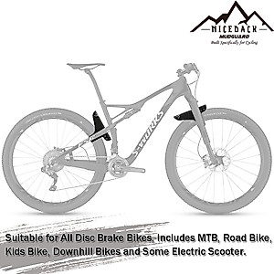 NICEDACK Bike Fender, Adjustable MTB Mud Guard, Front and Rear Compatible Mudguards, Fits 650B 20" 26" 27.5" 29 inch Fat Tire Bikes and All Disc Brake Bicycles (Carbon Fiber Pattern,Cyan)